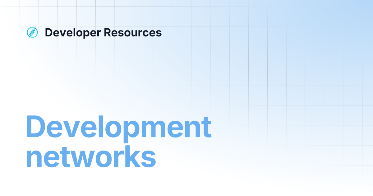 Development networks | Developer Resources
