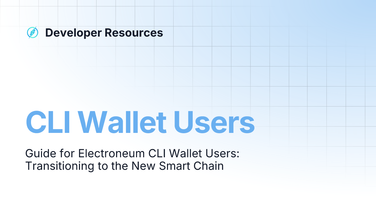 CLI Wallet Users | Developer Resources
